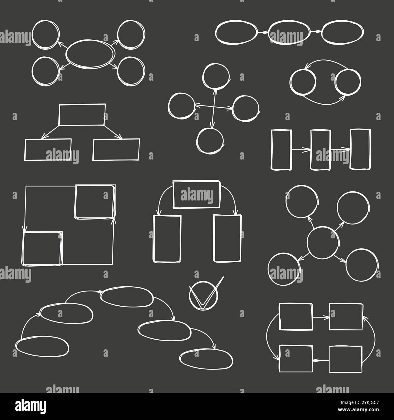 infographic elements, including circles, arrows, and square text boxes ...