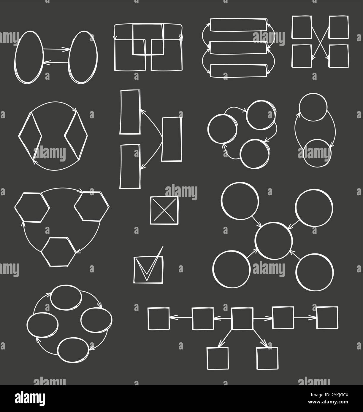 infographic elements, including circles, arrows, and square text boxes ...