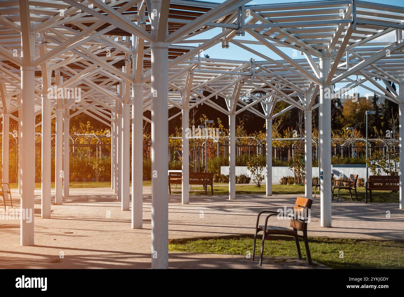 modern architectural design showcasing white metal structures ...