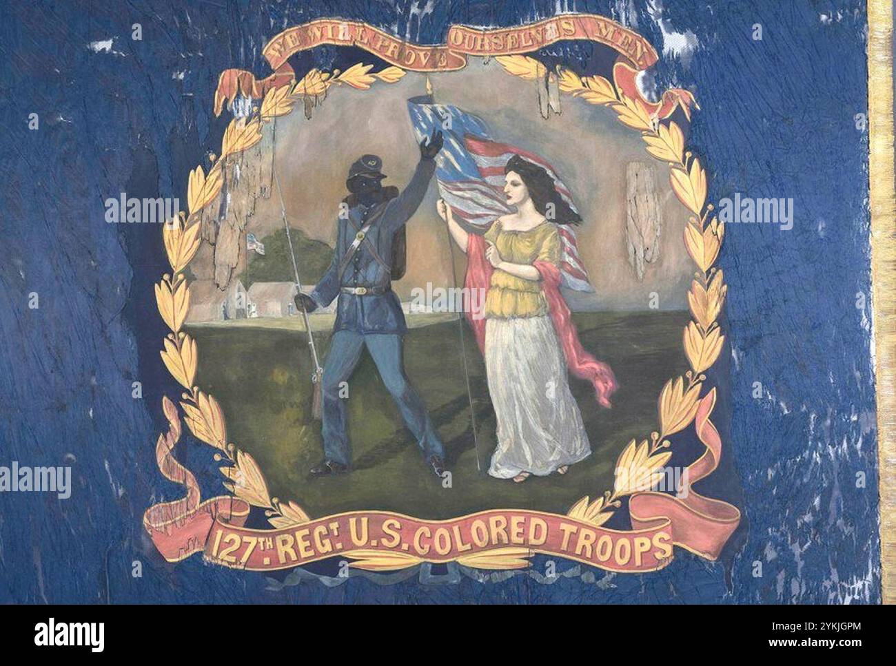 1864 battle flag, 127th Regiment U.S. Colored Troops by David Bustill ...