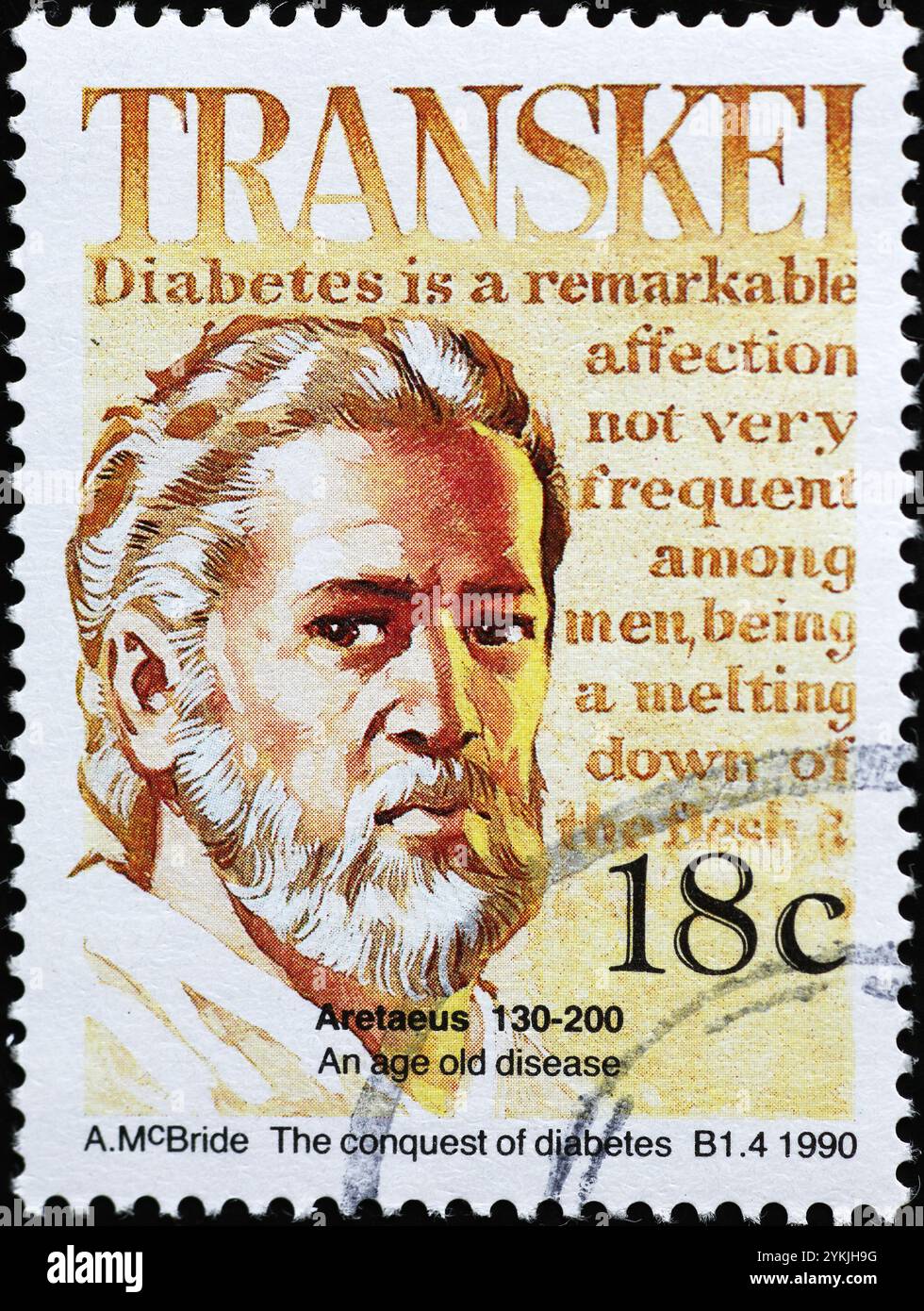 Physician Aretaeus celebrated on south african postage stamp Stock ...
