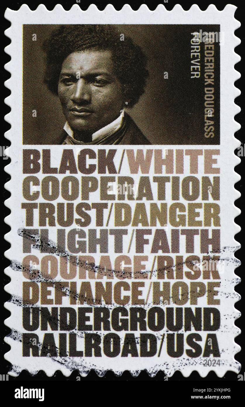 Underground railroad heroes, Frederick Douglass on american stamp Stock ...