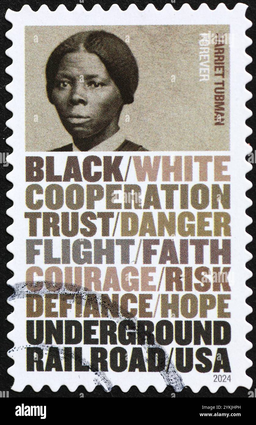 Underground railroad heroes, Harriet Tubman on american stamp Stock ...