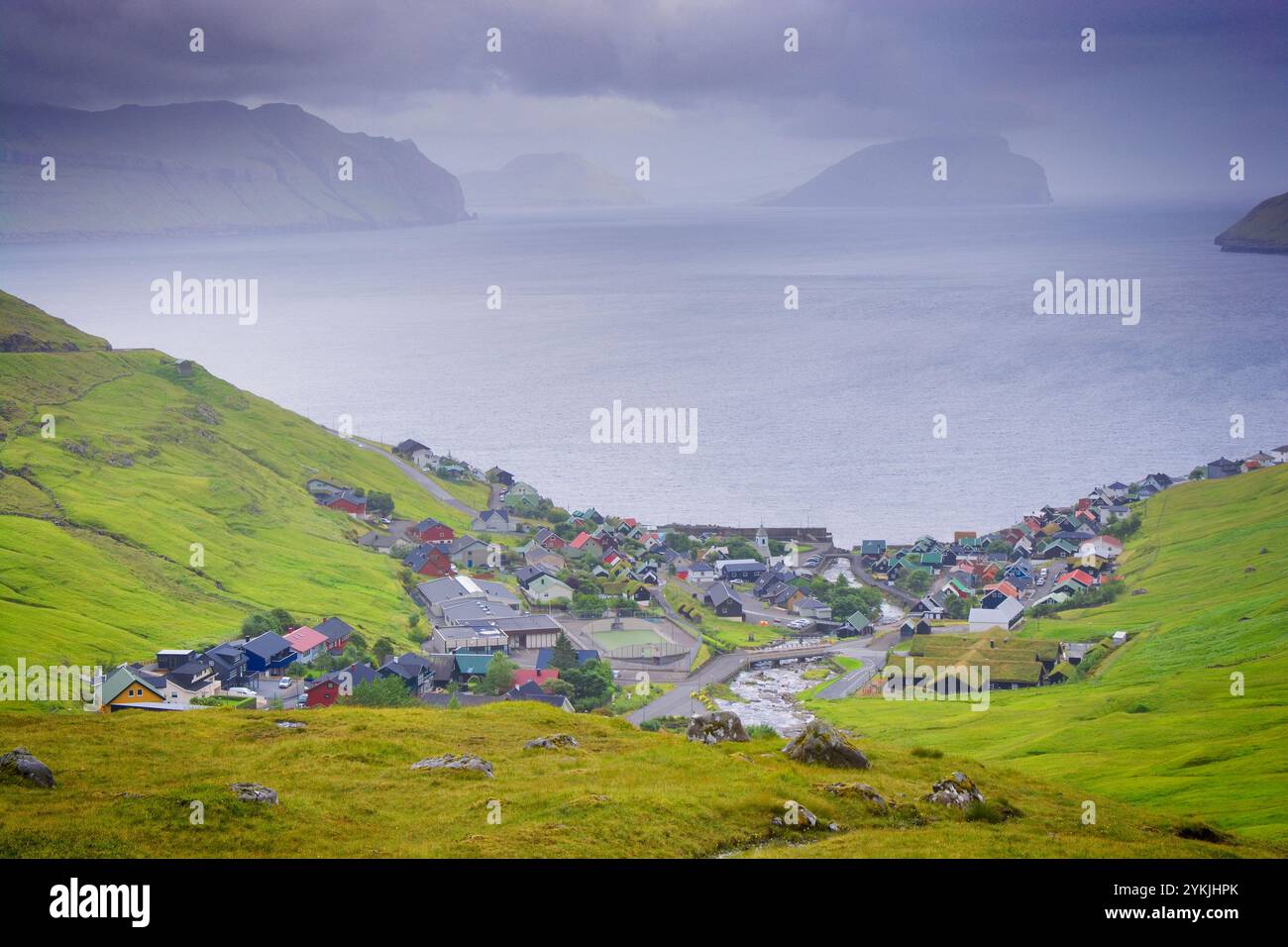 Kvívík village on the west coast of Streymoy in the Faroe Islands Stock ...