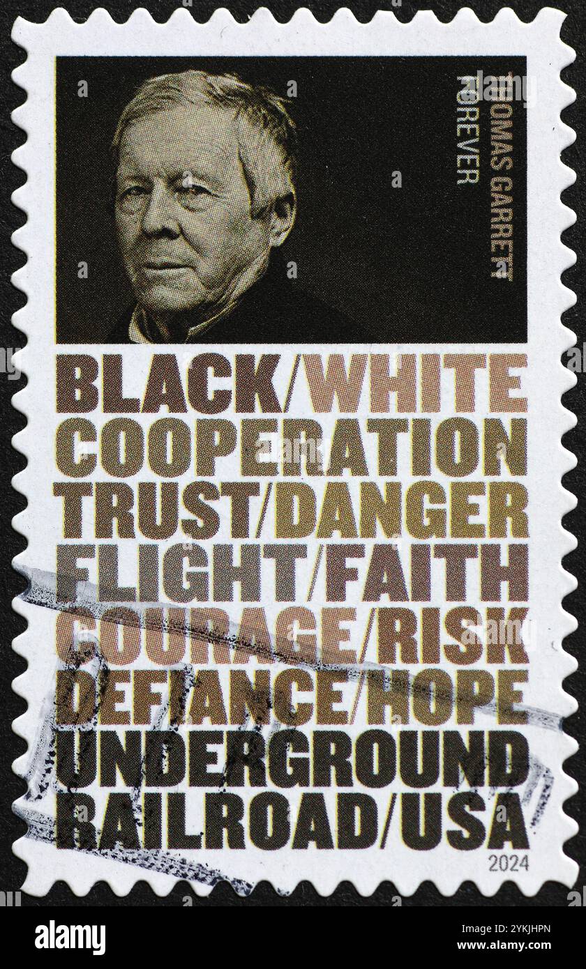 Underground railroad heroes, Thomas Garrett on american stamp Stock ...