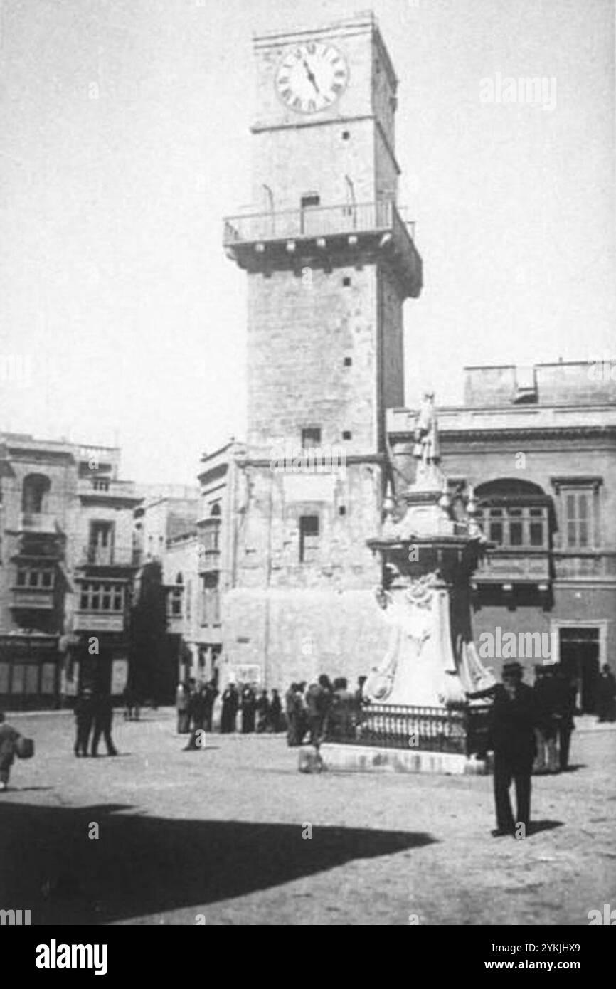 Birgu clock tower 1 Stock Photo - Alamy