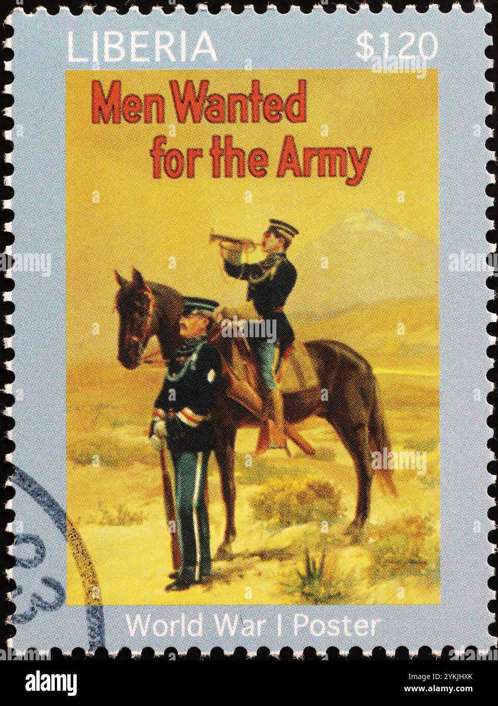 World War I poster to recruit soldiers on postage stamp Stock Photo - Alamy