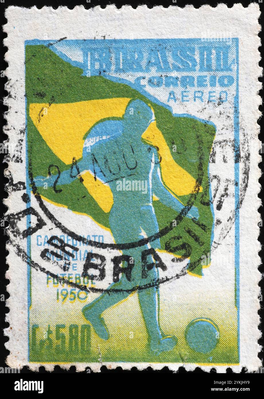 1950 FIFA World Cup held in Brazil celebrated on postage stamp Stock ...