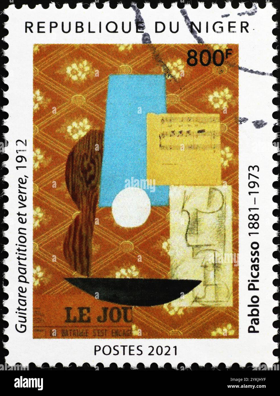 Abstract painting by Pablo Picasso on postage stamp Stock Photo - Alamy