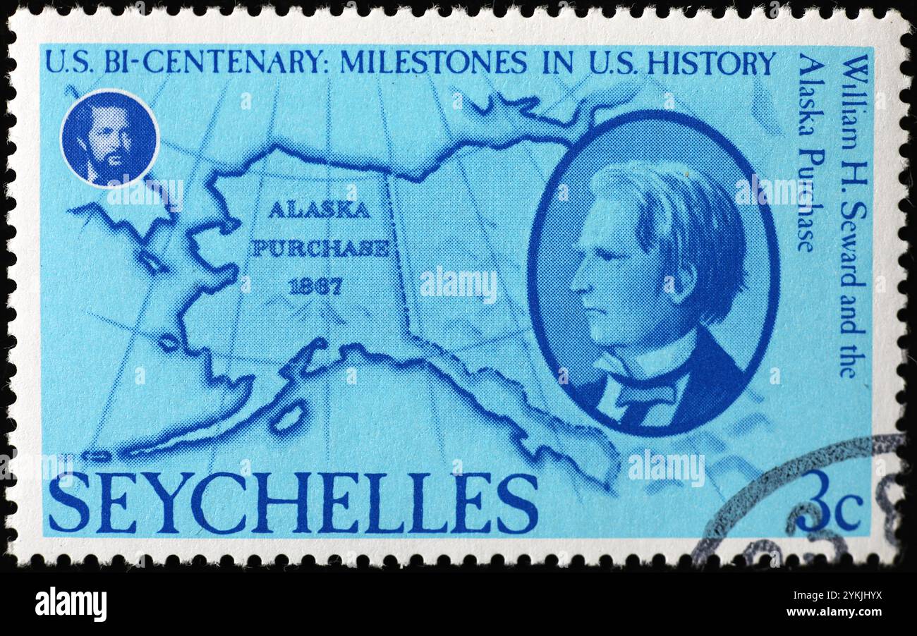 Alaska ourchase of 1867 celebrated on postage stamp Stock Photo - Alamy