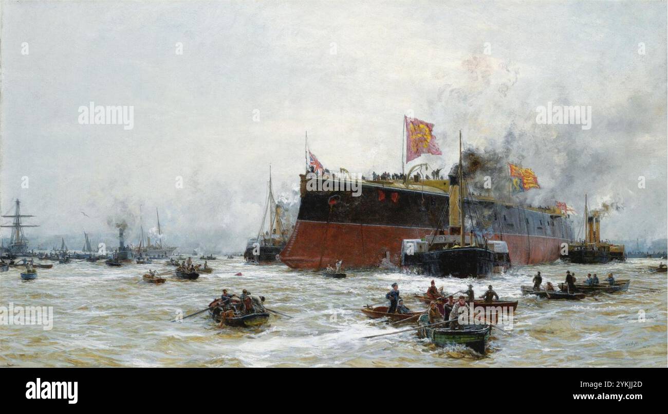 Birth of a Titan - HMS Blake, 1890 Stock Photo - Alamy