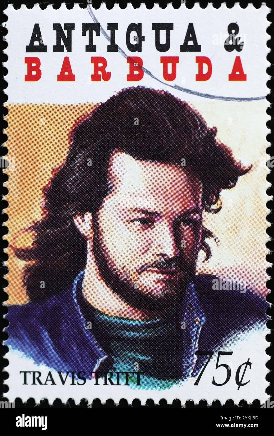 American country singer Travis Tritt on postage stamp Stock Photo - Alamy