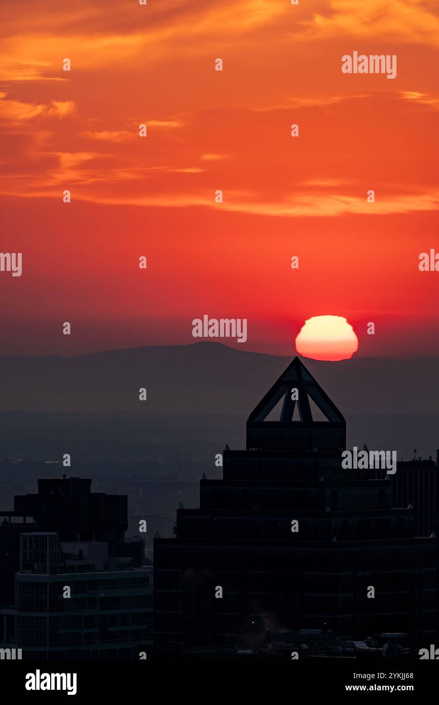 Stunning sunset pictures with famous landmarks illuminated by vibrant ...