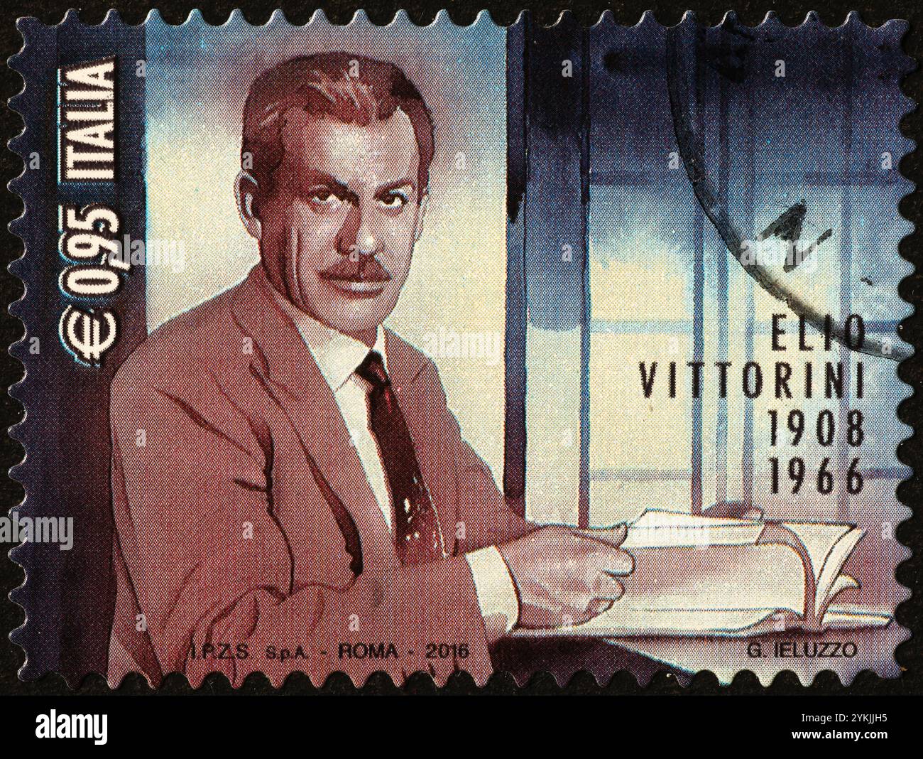 Elio Vittorini portrait on italian postage stamp Stock Photo - Alamy