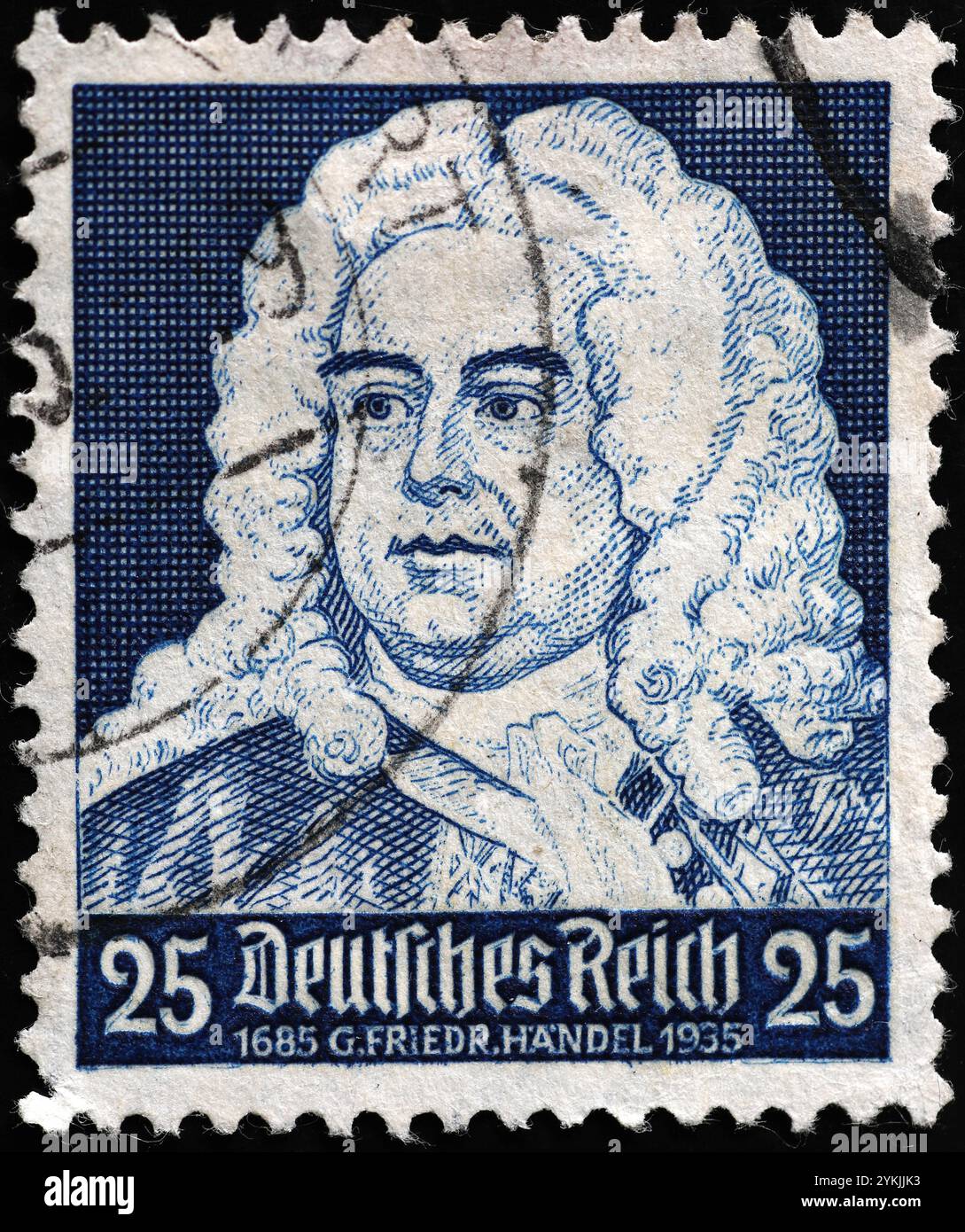 George Frideric Handel on ancient german postage stamp Stock Photo - Alamy