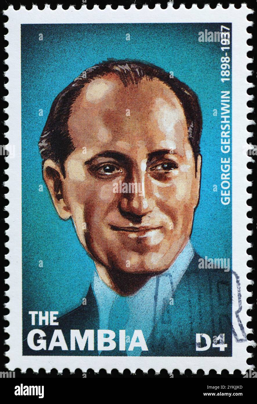 George Gershwin portrait on african postage stamp Stock Photo - Alamy