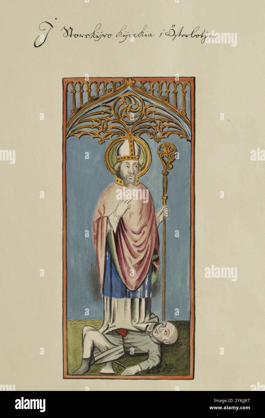 Bishop Henry on Lalli, 15th century Isokyrö church retable Stock Photo ...