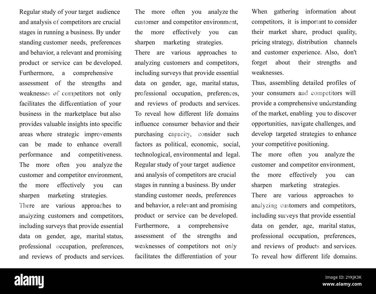 Newspaper article with text on white background Stock Photo - Alamy