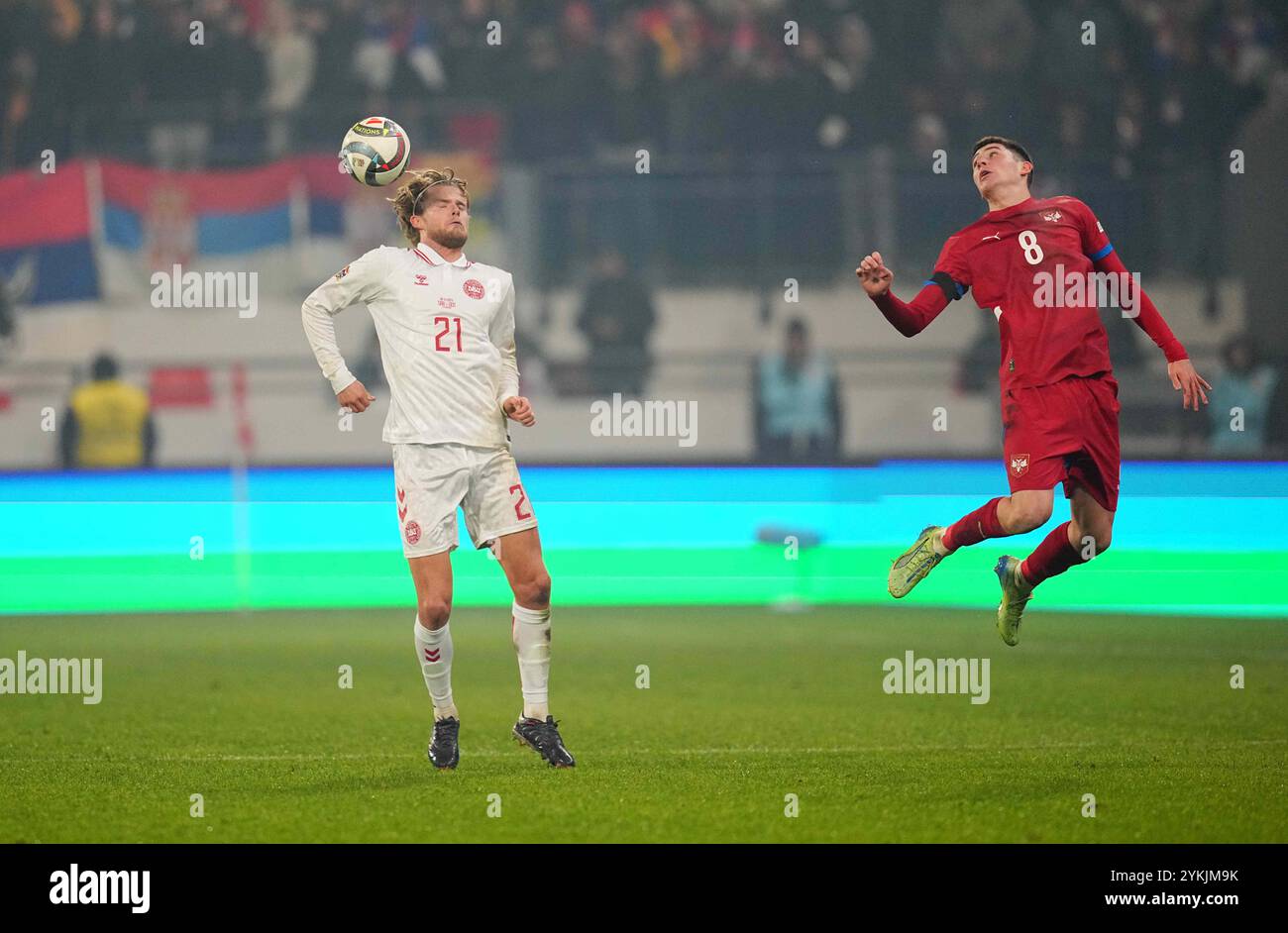 Dubocica Stadium, Leskovac, Serbiia. 18th Nov, 2024. Morten Hjulmand of ...