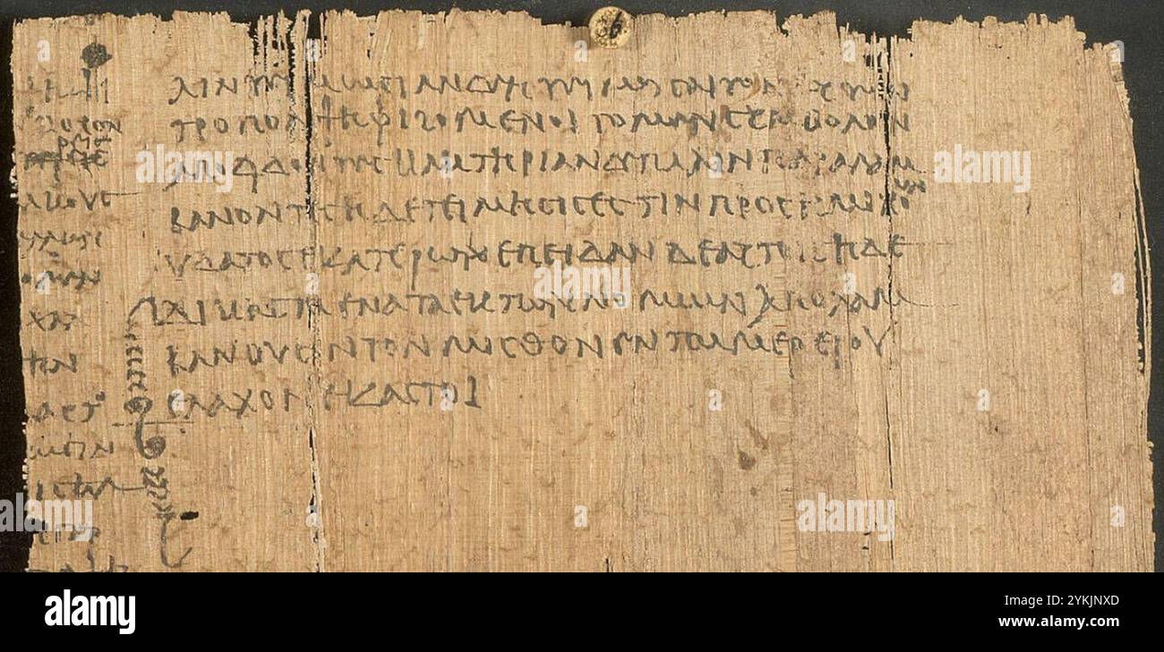 BL Papyrus 131-10v Constitution of Athens Stock Photo - Alamy