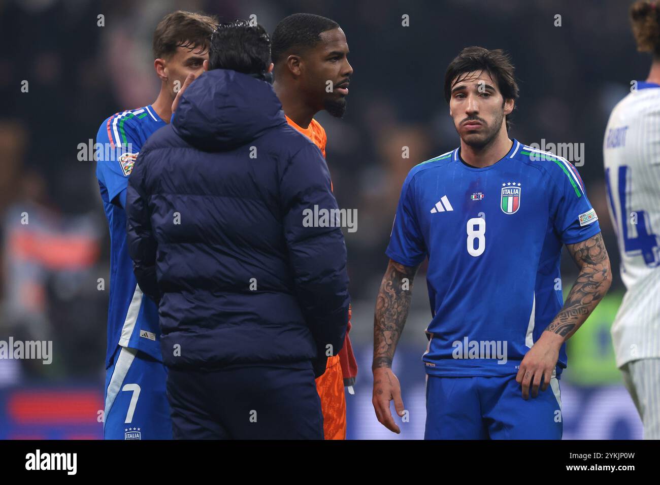 Milan, Italy. 17th Nov, 2024. Daniele Maldini of Italy reacts with ...