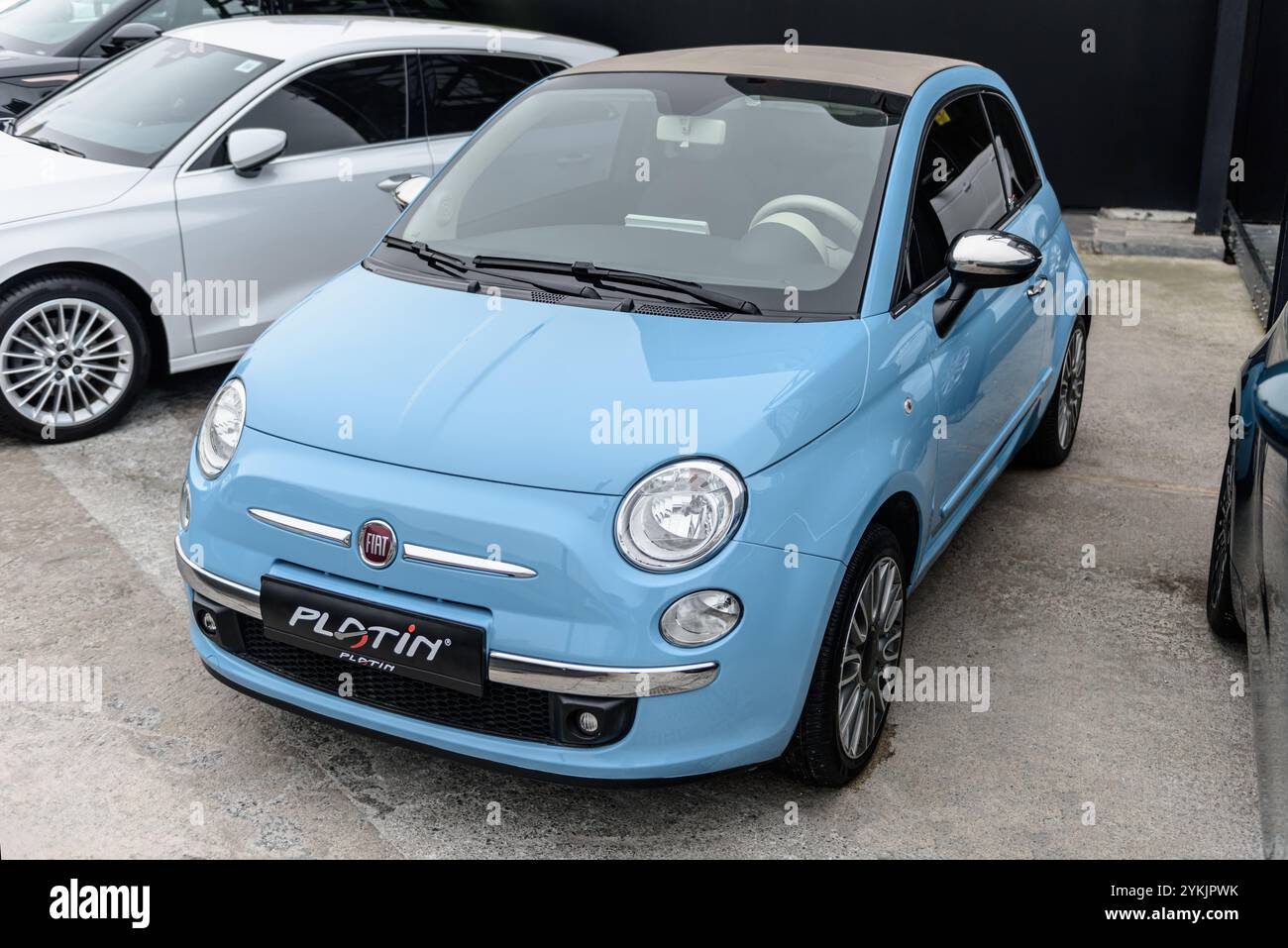 ISTANBUL, TURKIYE - NOVEMBER 17, 2024: Fiat 500 (Type 312) parked in ...