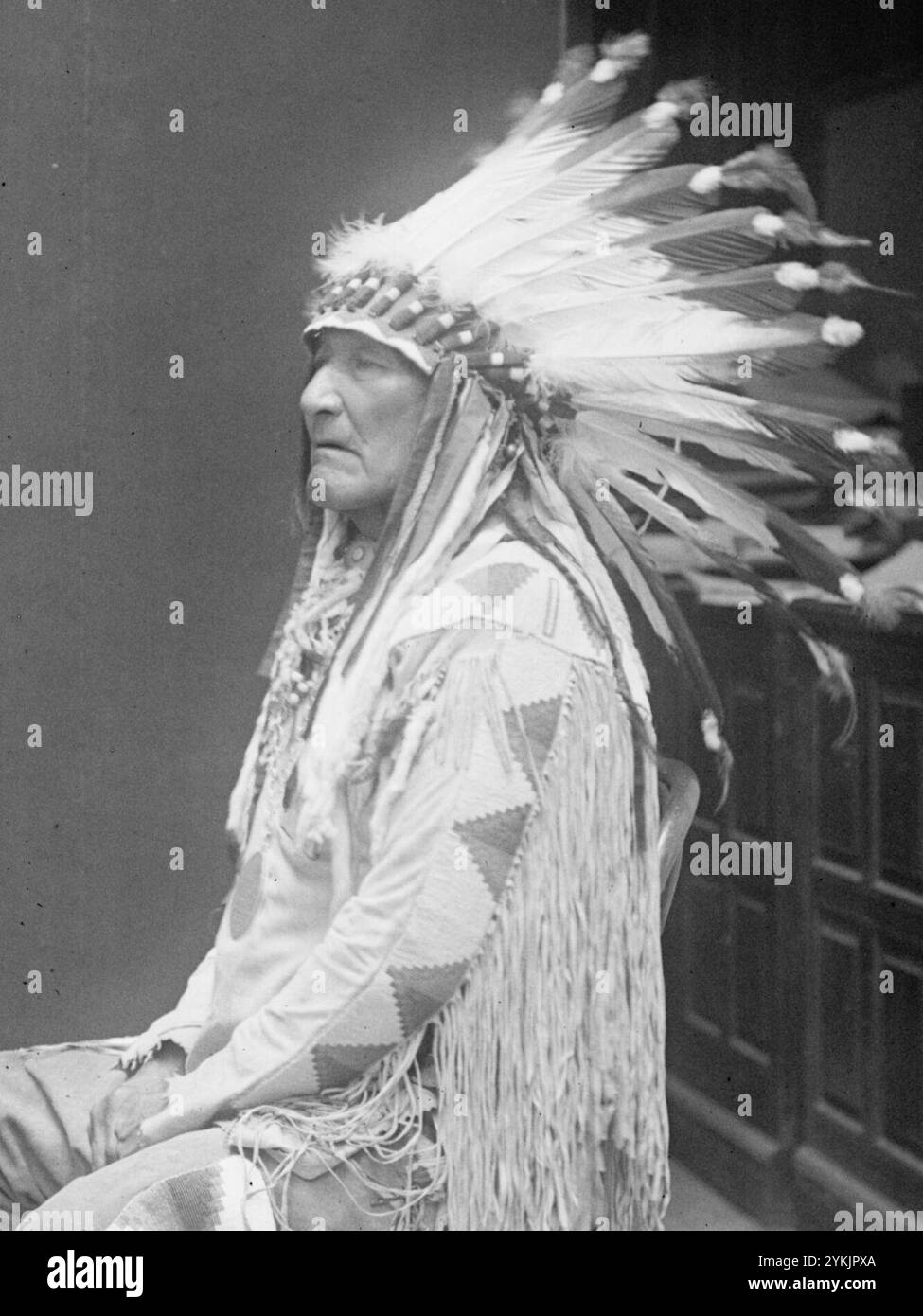 Blackfeet Piegan Indian, Mountain Chief listening to recording Stock ...