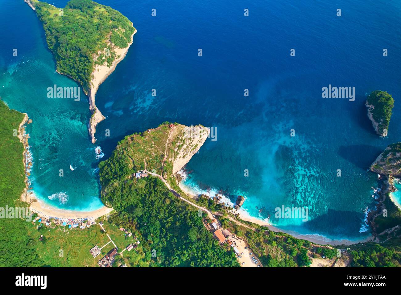 Cinematic aerial landscape shots of the beautiful island Diamond beach ...