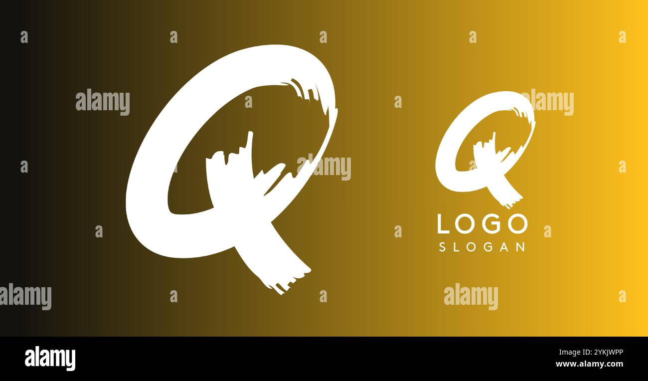 Handwritten brush pen letter Q, urban street art, vibrant and ...