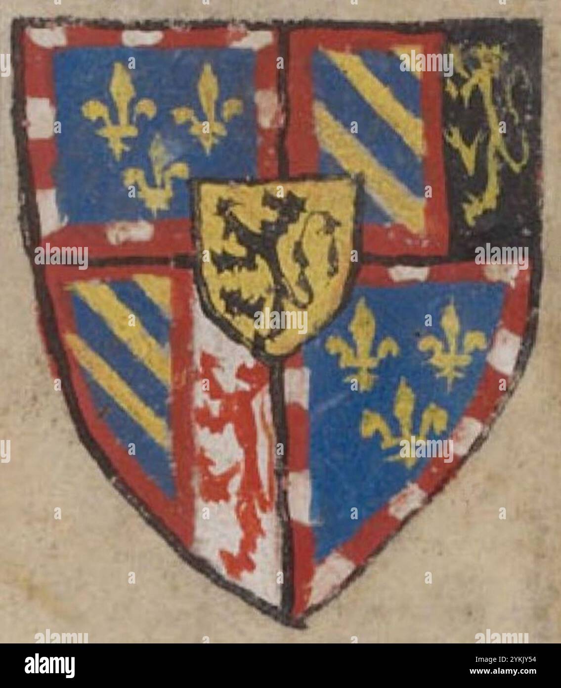 Blason du comte de Charolais - armorial Le Breton Stock Photo - Alamy