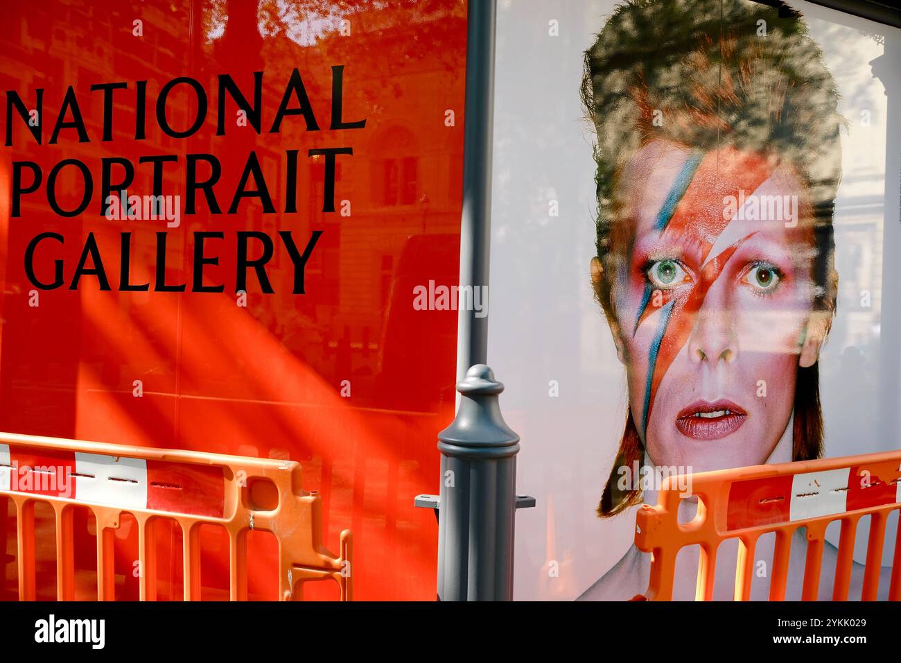 A portrait photo of David Bowie by Brian Duffy displayed in Charing ...