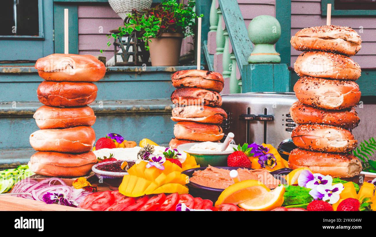 Breakfast Bagel Buffet Continental Hospitality Reception Party Stock ...