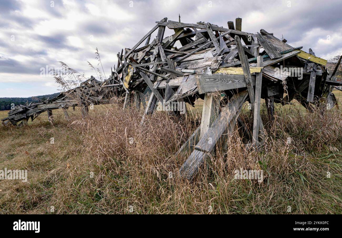Thetford, Vermont, U.S.A. 18th Nov, 2024. Built of scrap wood by the ...