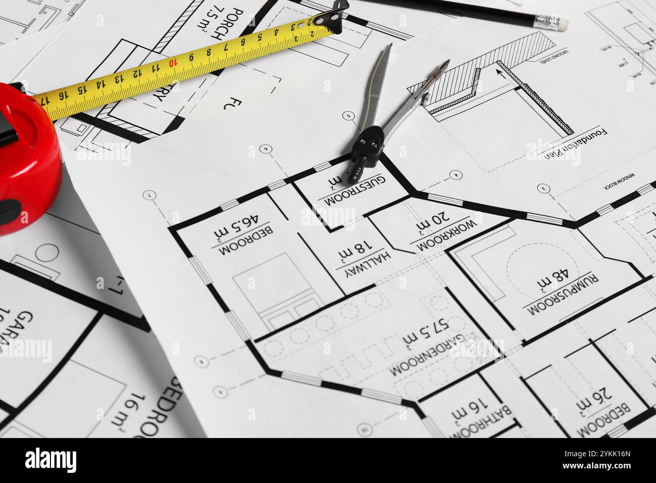 Construction drawings different tools hi-res stock photography and ...