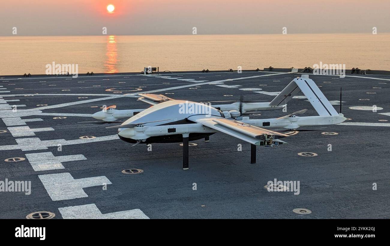 Blue Water Logistic Unmanned Areal System on the flight deck of USNS ...