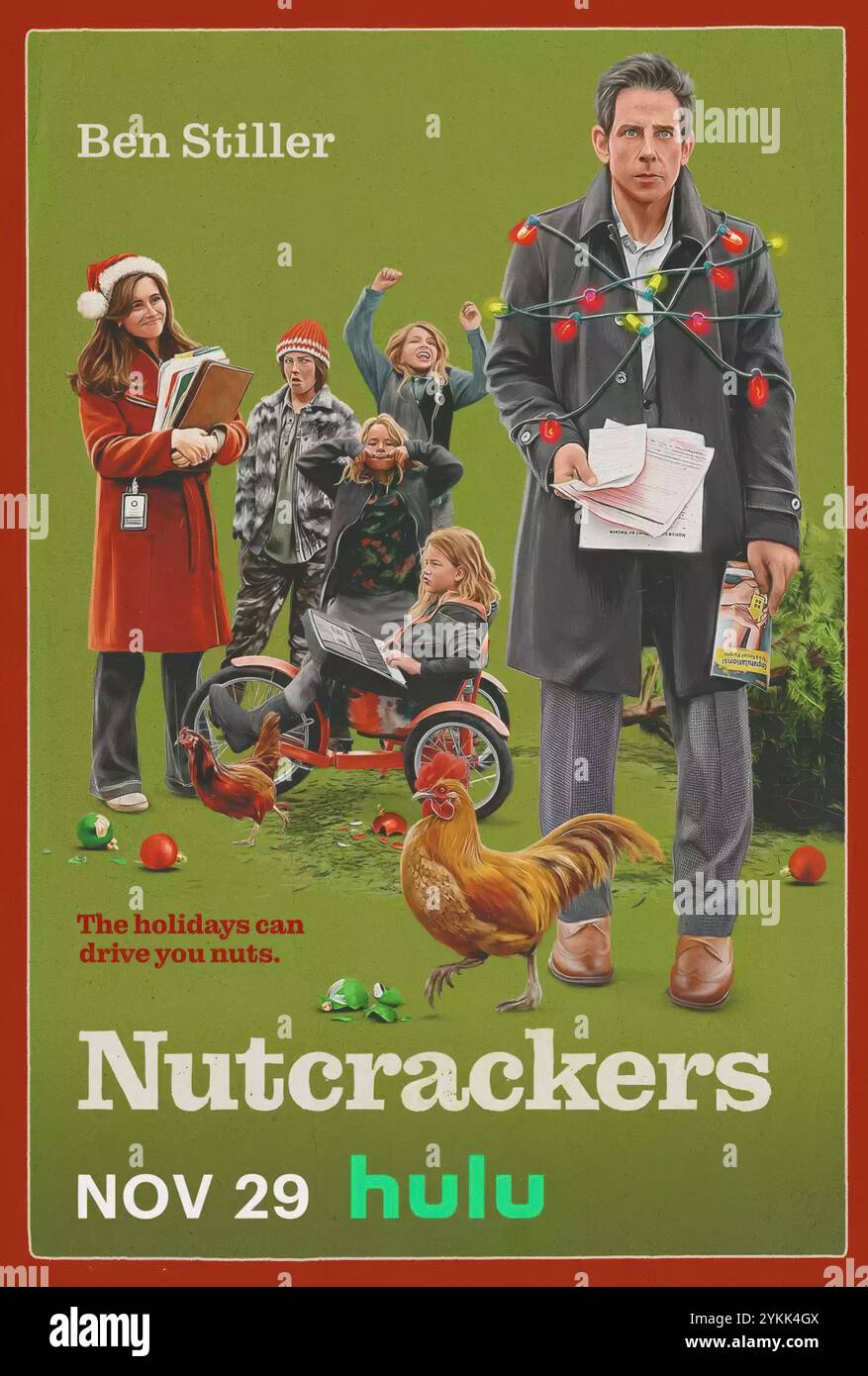 NUTCRACKERS, US poster, from left: Linda Cardellini, Homer Janson, Atlas Janson (hands to mouth ...