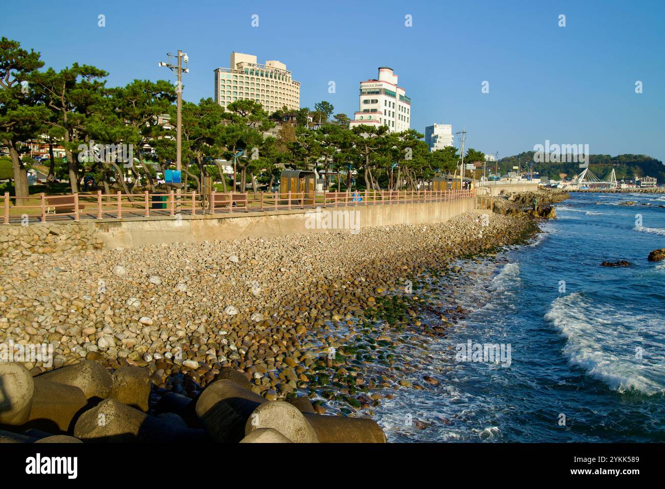 Sokcho, South Korea - November 3rd, 2024: The scenic promenade at ...