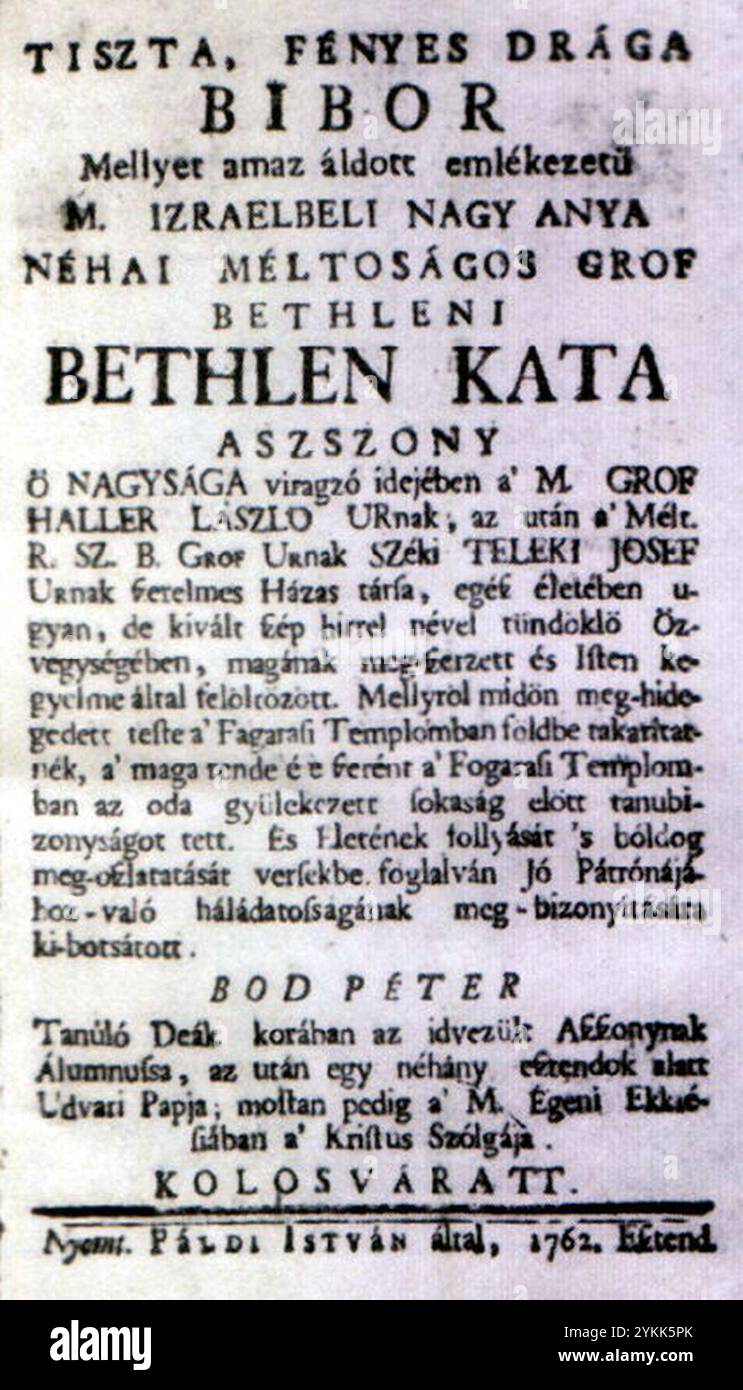 Bod Péter Tiszta fényes Stock Photo - Alamy