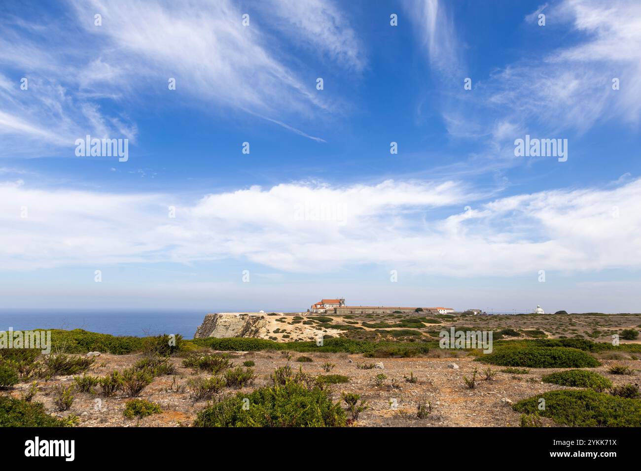 Spectacular view of the Sanctuary of Cape Espichel seen from the Lighthouse built in 1790, 130m ...