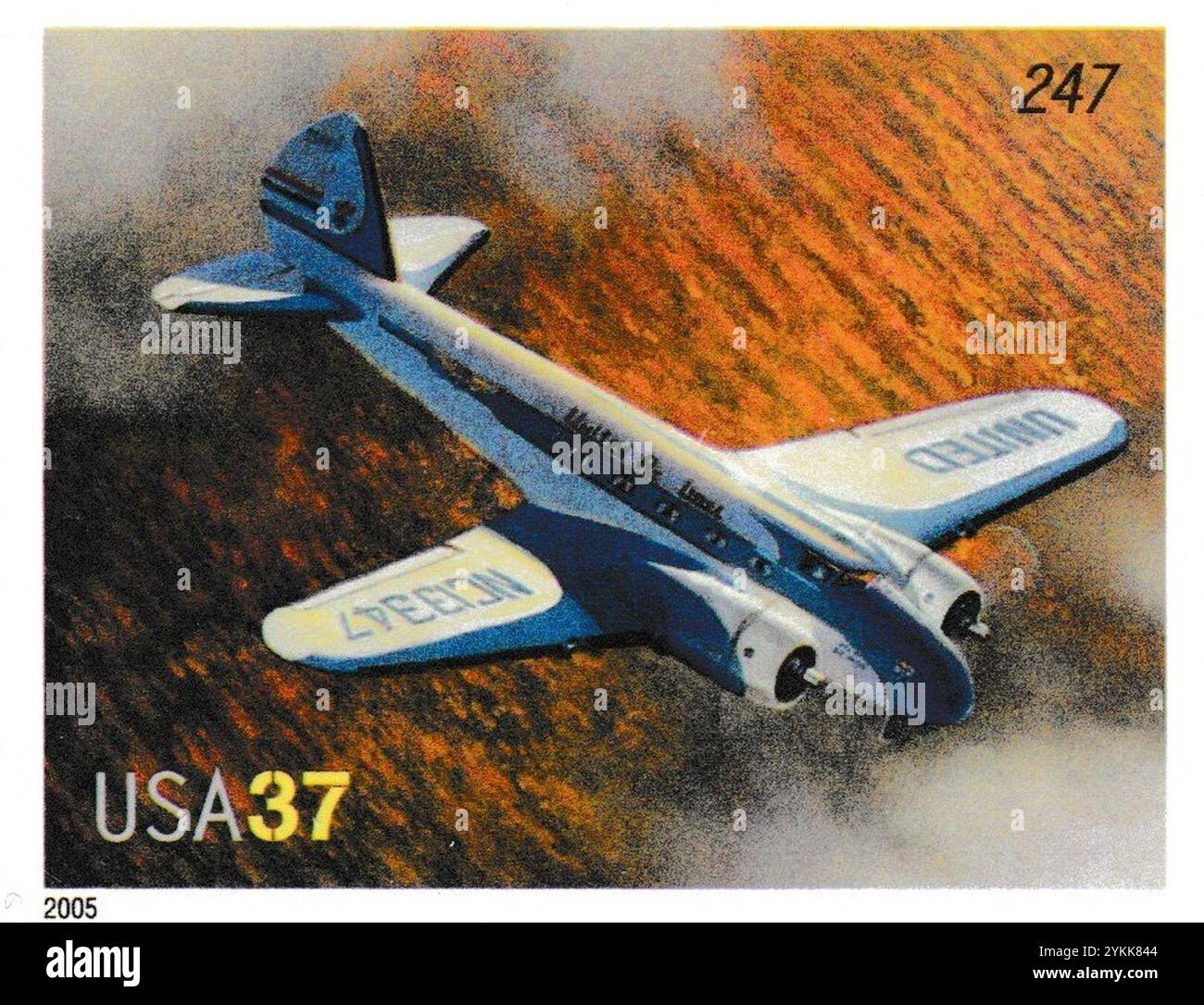 Boeing 247 US post stamp issued in 2005 Stock Photo - Alamy