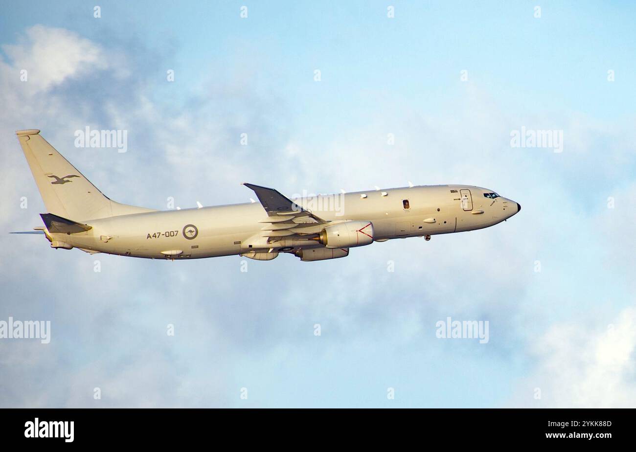 Boeing P-8A Poseidon from No. 11 Squadron RAAF in flight over the ...