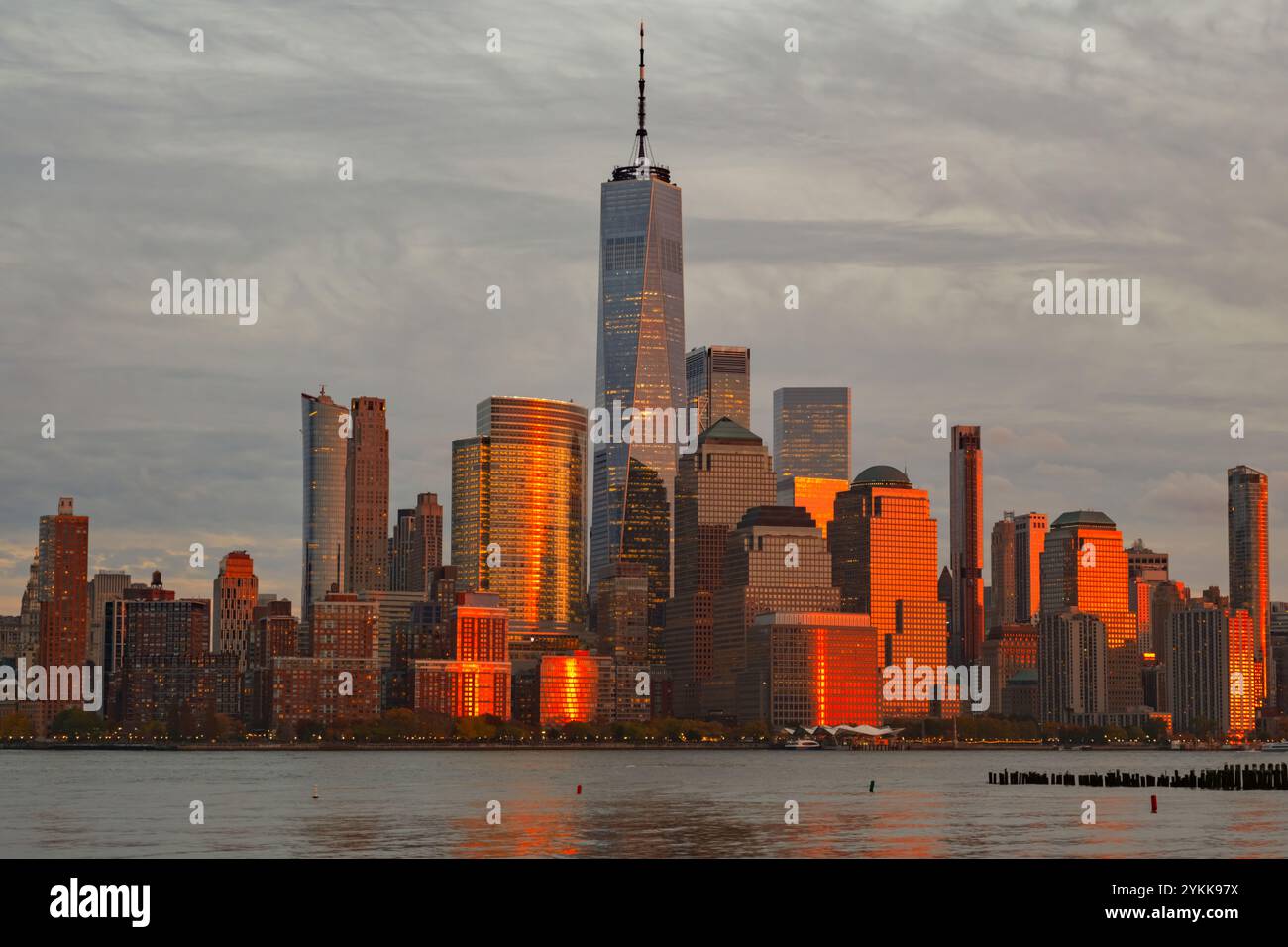 Manhattan skyline with WTC. Financial District NYC. Twin Towers ...
