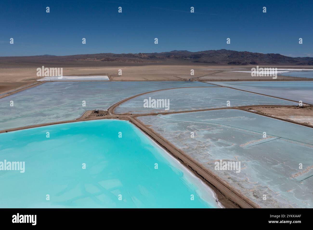Aerial view of the Silver Peak Lithium Mine in Esmerelda County, Nevada ...