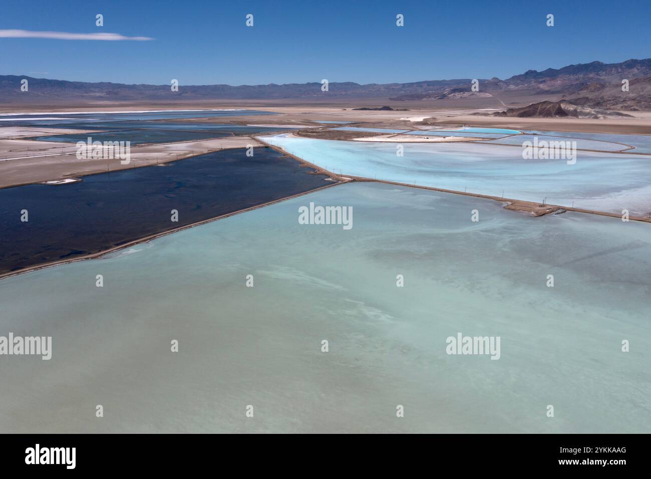 Aerial view of the Silver Peak Lithium Mine in Esmerelda County, Nevada ...