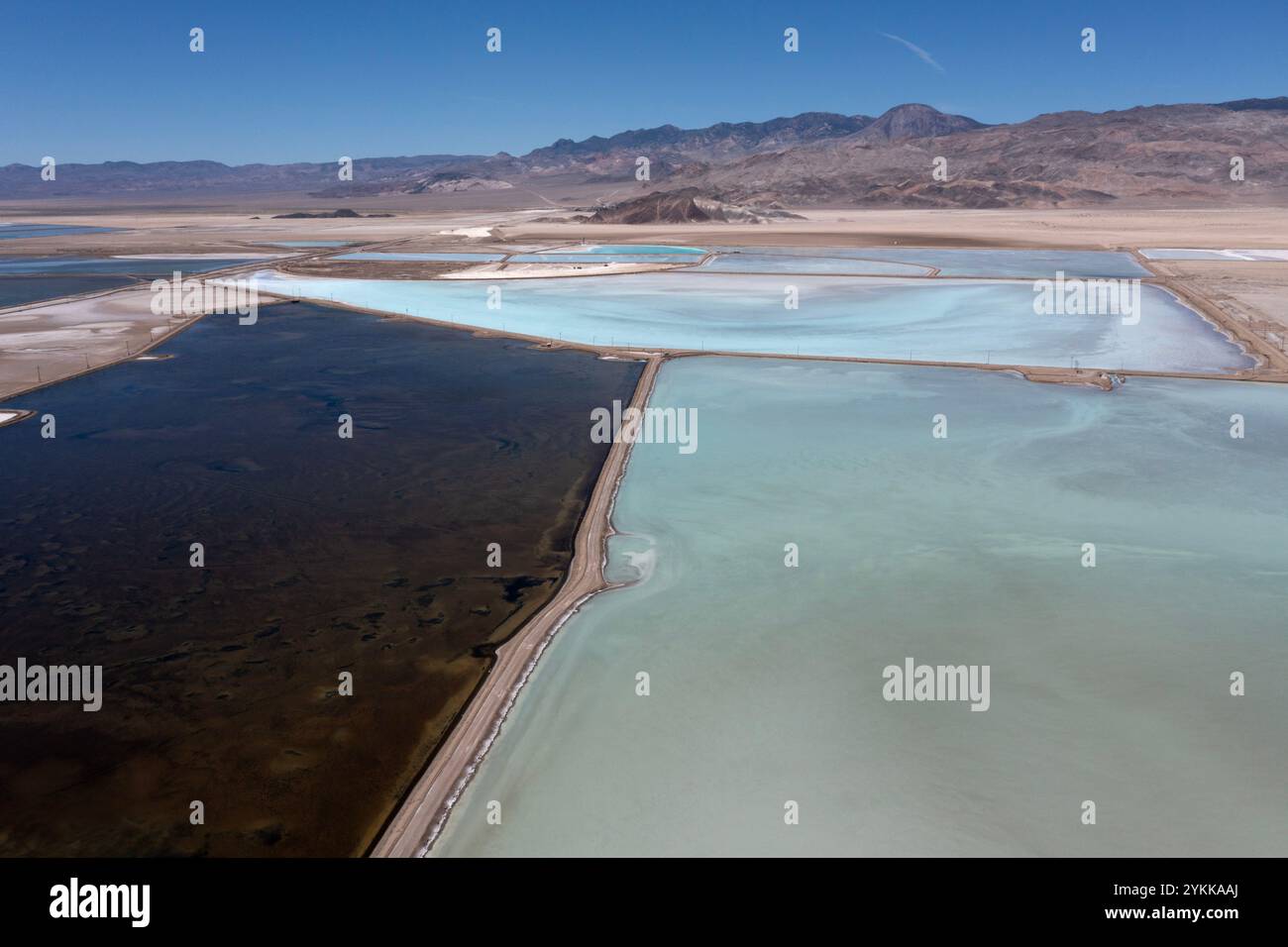 Aerial view of the Silver Peak Lithium Mine in Esmerelda County, Nevada ...