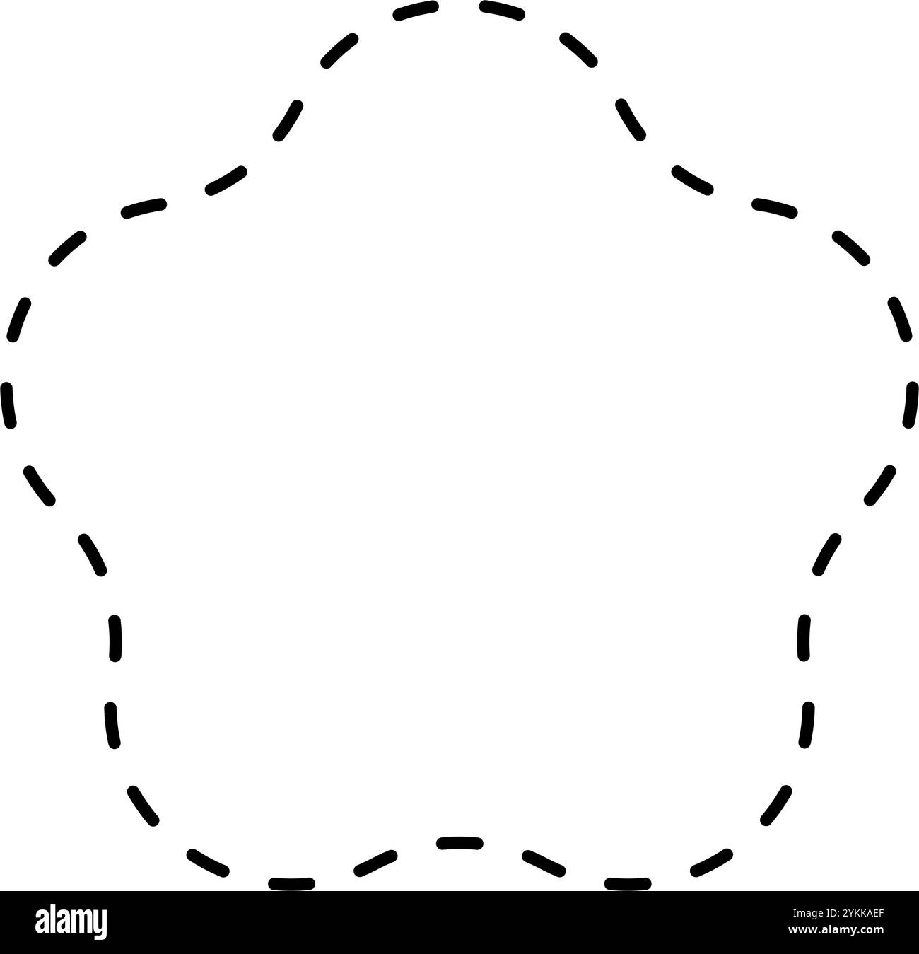 Dashed flower icon isolated on white background. Geometric floral shape ...