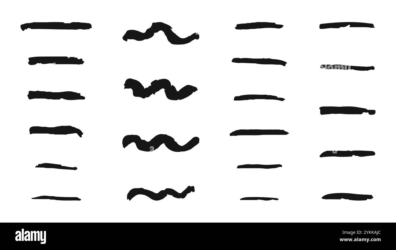 Texture brushes and blotches smears various shapes. Straight and wavy ...