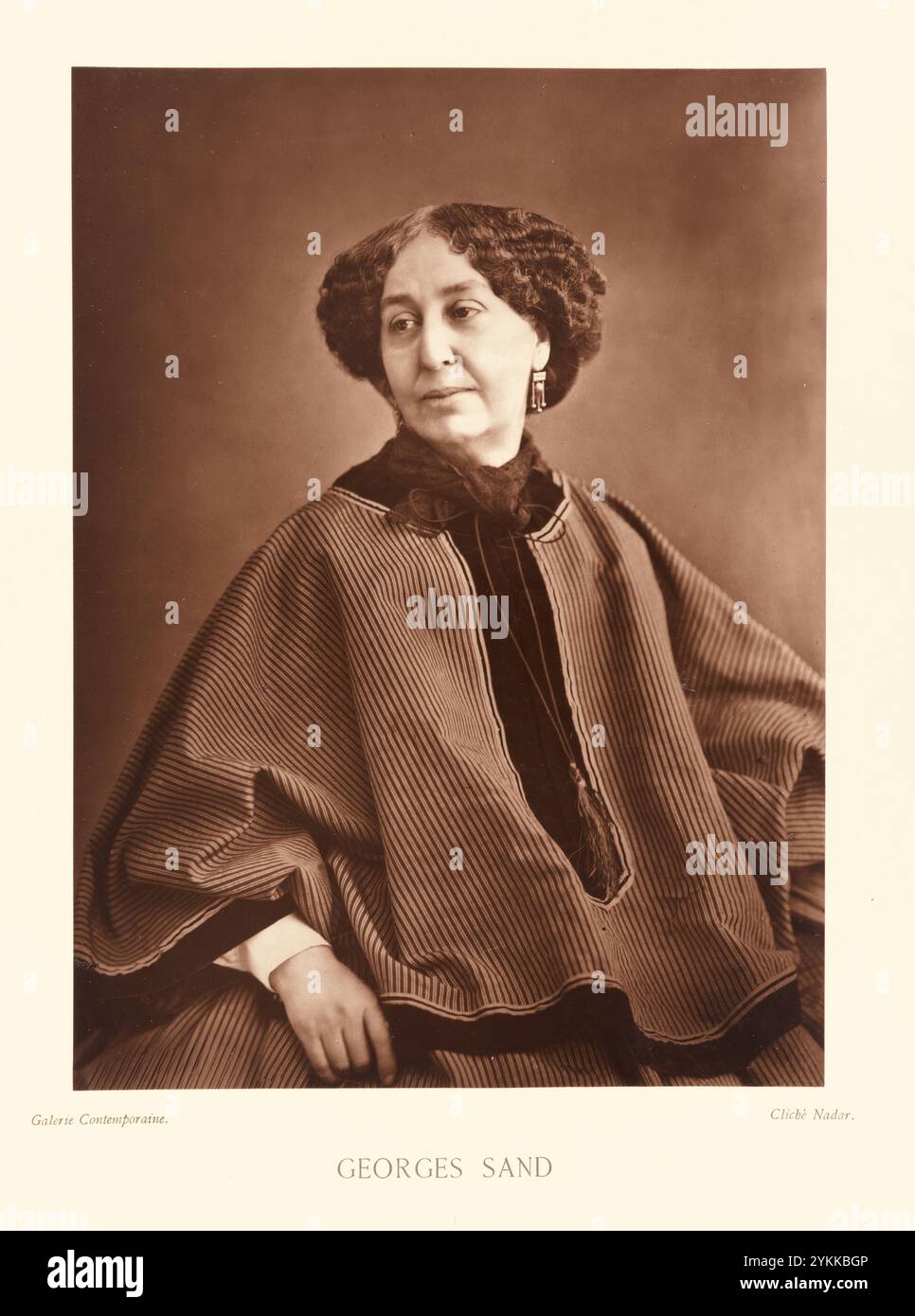 Portrait of French Writer Georges Sand, Vintage Archive Photograph by ...