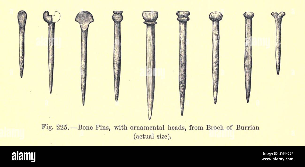 Bone pins Broch of Burrian Anderson 1883 scotlandinpagant00andeiala ...