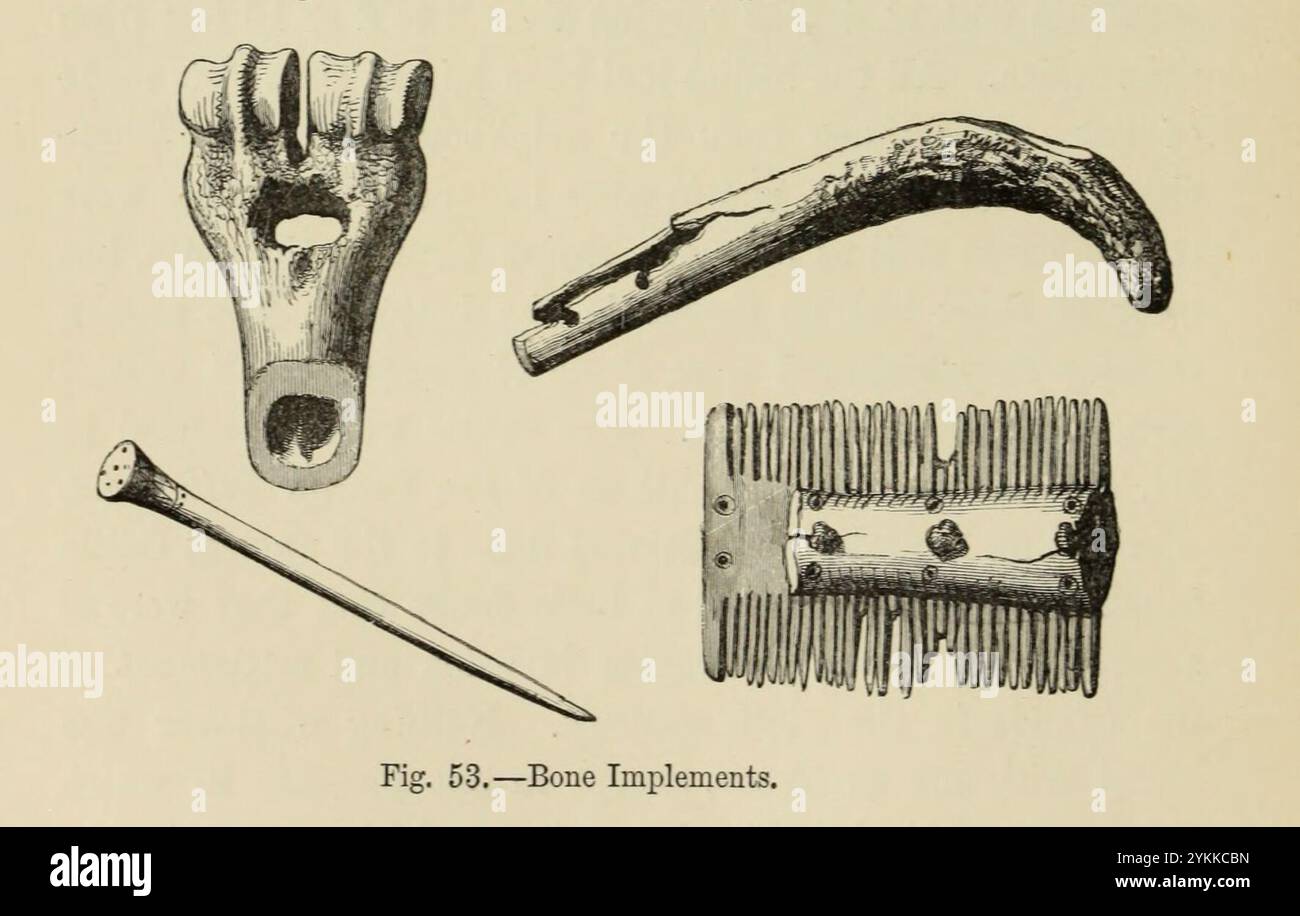 Bone implements Anderson 1881 Fig 53 scotlandinearlyc00ande 0204 Stock ...